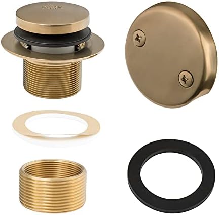 Moen Brushed Gold Push-N-Lock Tub and Shower Drain Kit with 1-1/2 Inch ...