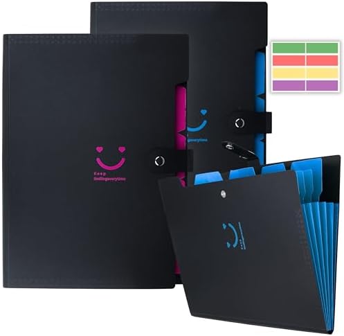 SPS 5 Pocket Expanding File Folder Smile Design - Fits A4 & Letter Size ...