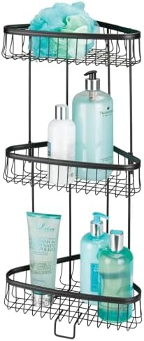 mDesign Shower Corner Shelf - Practical Corner Shower Organiser for ...