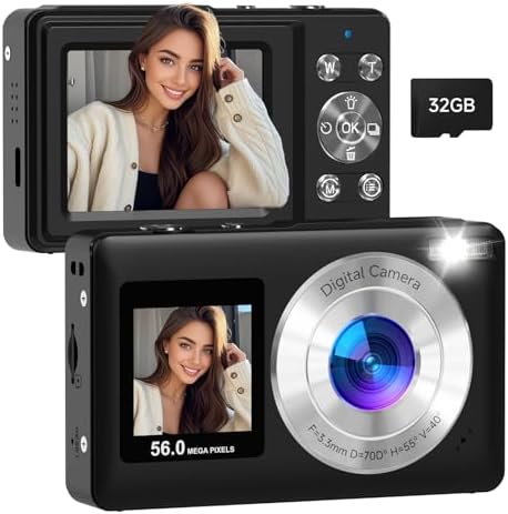 Amazon.com : Digital Camera, 56MP Cameras with Selfie Screen, Dual ...