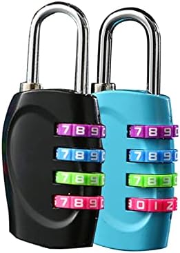2 Pcs 4 Digit Padlocks Weatherproof Combo Locks Resettable Combination ...