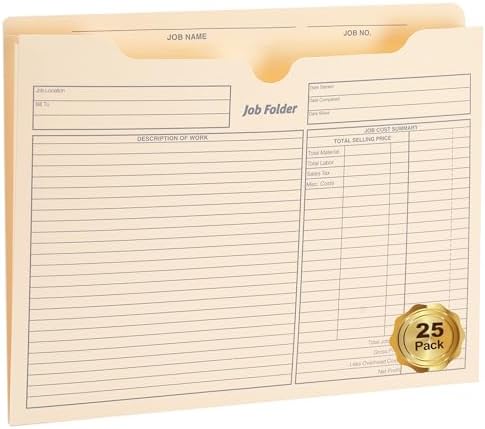 Amazon.com: TOPS Job Folder File Jackets, 11.75 x 9.5 Inches, Manila ...