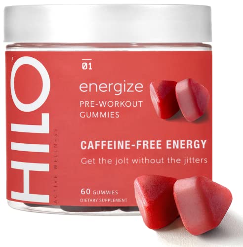 Caffeine Free Pre-Workout Energy Gummies - Vegan Energy Supplement with ...