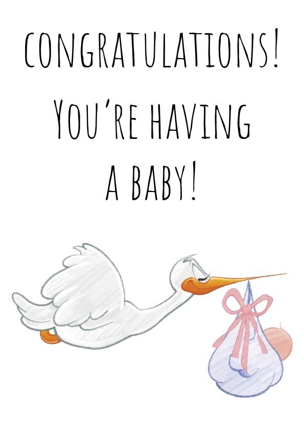 Congratulations You're Having A Baby Greetings Card Large A4 Size 210mm ...