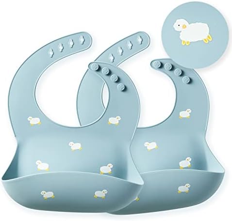 Amazon.com: PandaEar Set of 3 Silicone Baby Bibs Waterproof, Soft ...