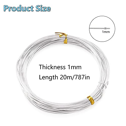 Aluminium wire 1mm x 20m, Bendy Craft Wire, Silver Plated Jewellery ...