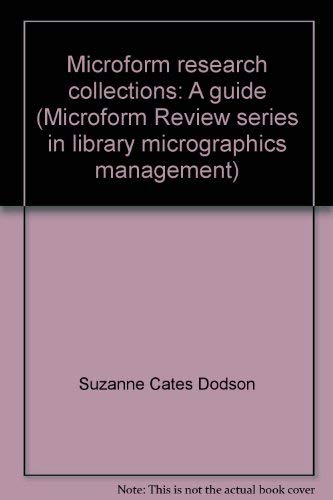 Amazon.co.jp: Microform research collections: A guide (Microform Review ...