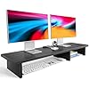 Amazon.com: HUANUO Dual Monitor Stand Riser With Cable Clip - Desktop ...