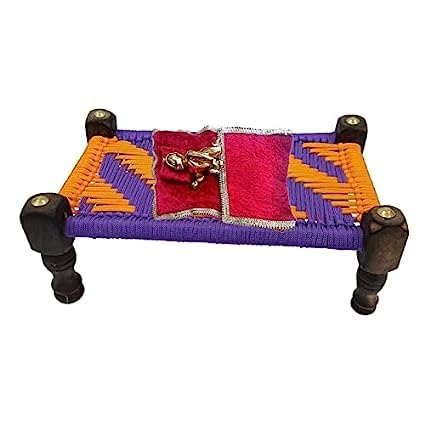 Mero Mandir Laddu Gopal Wooden khatiya/Charpai/Chowki for 0 to 7 Size ...