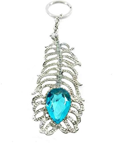 PA OMG Peacock Feather Keychain with Blue Stone : Amazon.in: Fashion