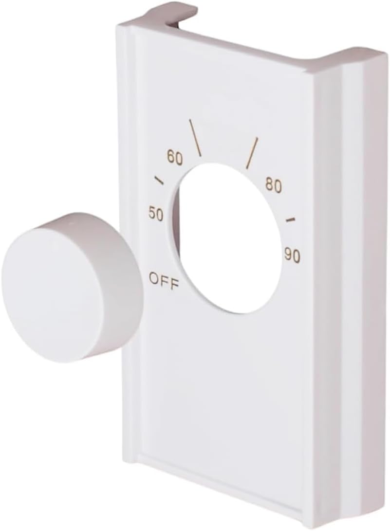 White Double Pole Line Volt Thermostat Cover with Line Volt Knob for ...