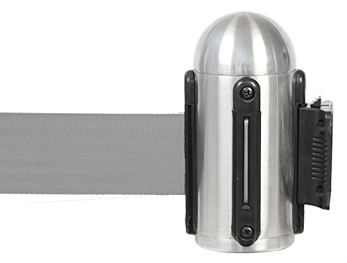 Securit Stainless Steel Barrier Wall System Retractable Ribbon, Grey ...