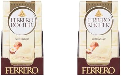 Amazon.com : Ferrero Rocher White Chocolate Bar with Hazelnut 3.1 oz ...