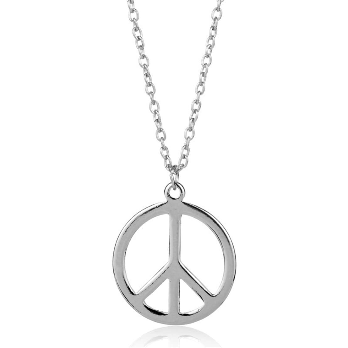 Colorful Bling Hippie Peace Love Sign Pendant Choker Necklace Silver ...