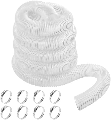 2.5 Inch x 10 Feet Dust Collection Hose - Flexible Clear PVC Heavy Duty ...