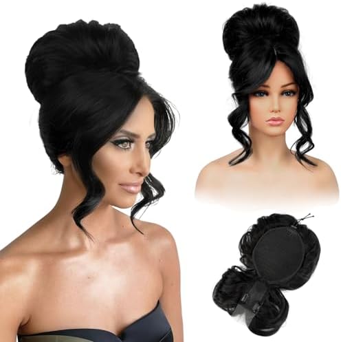 Amazon.com : REECHO Messy Bun Hair Piece with Bangs – 2-in-1 Drawstring ...