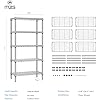 Amazon.com: M MZG 1250 lbs 5 Tier Shelf Metal Storage Shelves Shelving ...