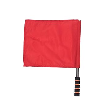 Anneome Red Referee Flags, Set of 4 Stainless Steel Pole Hand Signal ...