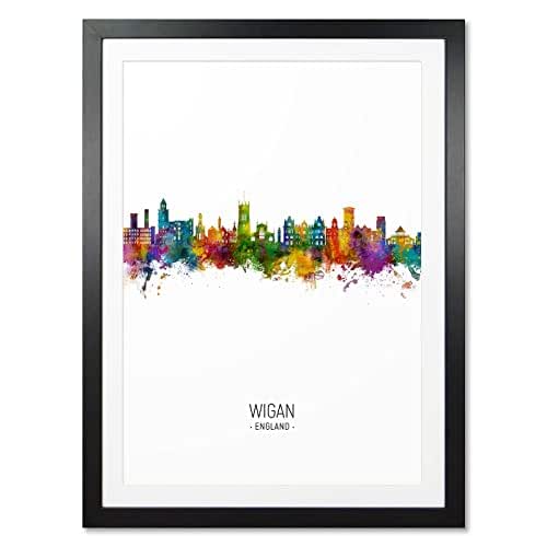 Wigan England Skyline art print poster, FRAMED with mount option -23989 ...
