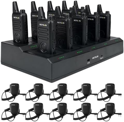 Amazon.com: Retevis RT22S Walkie Talkies(10Pack) Bundle with Radio ...
