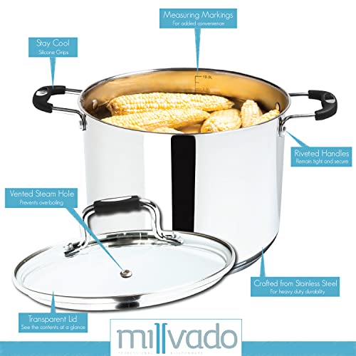 Snapklik.com : Stock Pot, Large Stainless Steel 11 Quart StockPot ...