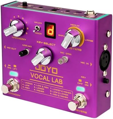 JOYO Vocal Harmony Pedal with 9 Vocal Harmony Effects, 12-Key, 3 Reverb ...