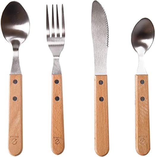 Amazon.com | Z GRILLS Flatware Set 4PCS 18/8 Stainless Steel, Nature ...