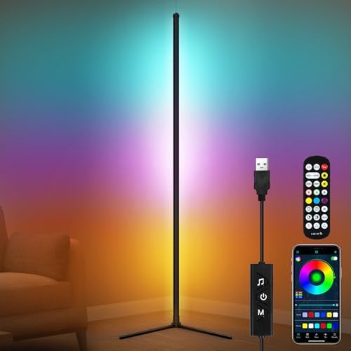 RED5 Corner Floor Lamp Sound Reactive Colour Changing LED with Remote Control : Amazon.co.uk ...