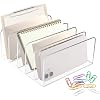 Amazon.com: LOQJSS Acrylic File Organizer for Desk 5 Compartments Clear ...