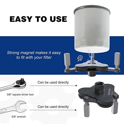 Snapklik.com : Universal Oil Filter Wrench Adjustable, Magnetic Oil ...