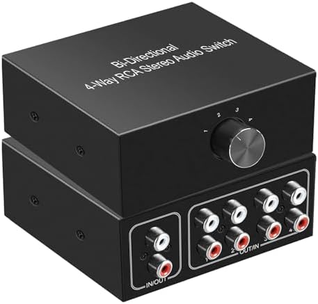 AtNeDcVh RCA 4-Way Bi-Directional Audio Switcher Splitter, 1 In 4 Out ...