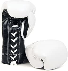 Amazon.com : Fairtex White-black Lace-up Sparring Glove - Bgl3 - 12 Oz ...