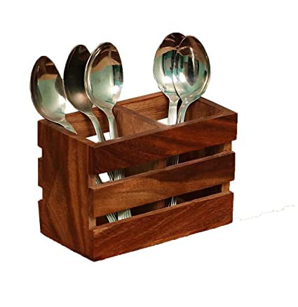 Anaya Afroz Wooden Spoon Stand Cutlery Tissue Holder Multipurpose for ...