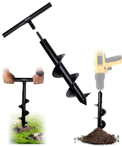 Homdum 80mm Earth Auger Drill Bit for Planting & Post Hole Digging with ...