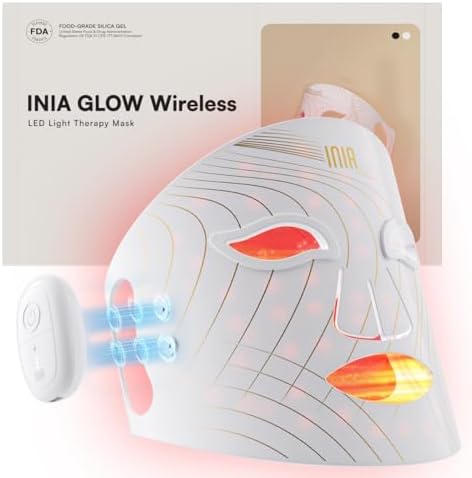 Amazon.com: INIA Red Light Therapy Mask for Face, Glow Wireless LED ...