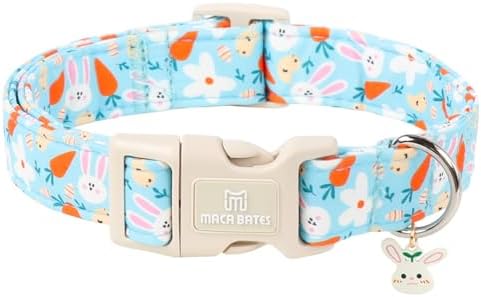 Amazon.com : Maca Bates Easter Basic Dog Collar with Bunny Charm for ...