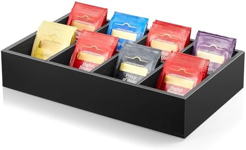 Amazon.com: Tea Bag Organizer for Drawer,Bamboo Divided Tea Bag ...
