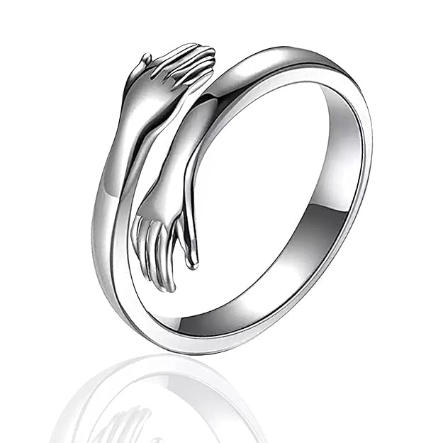 Buy TheVineGirl Silver Couple Ring For Women Men Closed Hand Stainless ...
