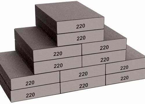 smseace 12Pack Sanding Block 220 Grit Sandpaper block Washable and ...