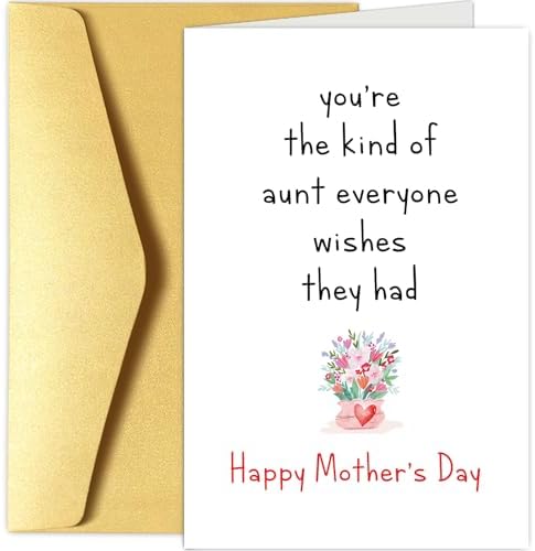 Amazon.com : Aunt Mother's Day Card, Happy Mother's Day Card for Aunt ...