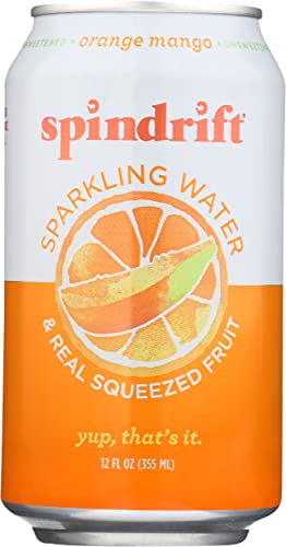Snapklik.com : Spindrift Sparkling Water, Orange Mango Flavored, 12 Fl Oz