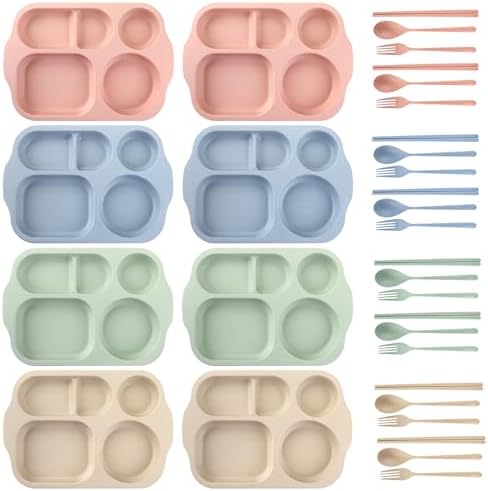 Amazon.com | DYB DONGYONGBAO 12 Inch (8PCS) Unbreakable Divided Plates ...