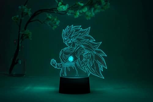 Otaku Lamps Super Saiyan 3 Goku Dragon Ball Super – Anime Lamp Figure ...