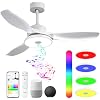 Amazon.com: Smart Wifi Flush Mount Ceiling Fan With Lights,Bluetooth ...