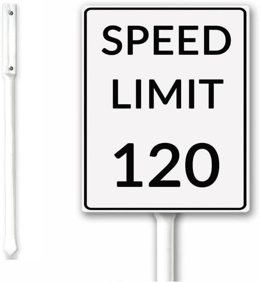 Amazon.com: Street Signs, Speed Limit Sign 120 MPH Sign With Stake ...