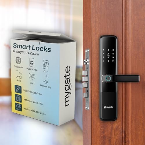 Mygate Smart Door Lock Plus with Inbuilt WiFi and 6-Way Unlock ...