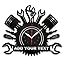 SosnSusn Garage Wall Clock Personalized Metal Auto Repair Mechanic ...