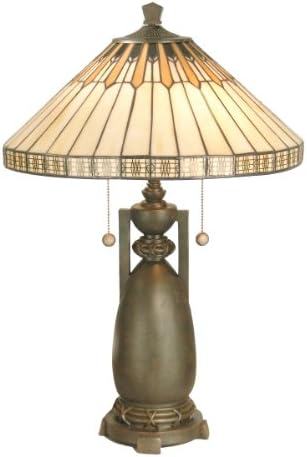 Dale Tiffany TT60257 Augusta Table Lamp, Antique Bronze and Art Glass ...