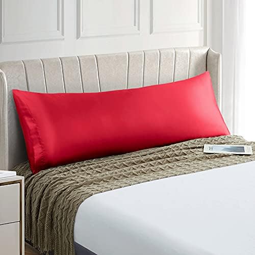 Amazon.com: EXQ Home Satin Body Pillow Cover Soft Silky Body Red Pillow ...