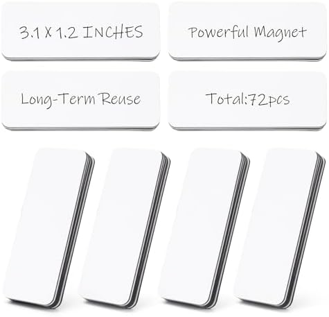Amazon.com: 72Pcs Magnetic Dry Erase Labels, 3.2x1.2 Inches White Blank ...